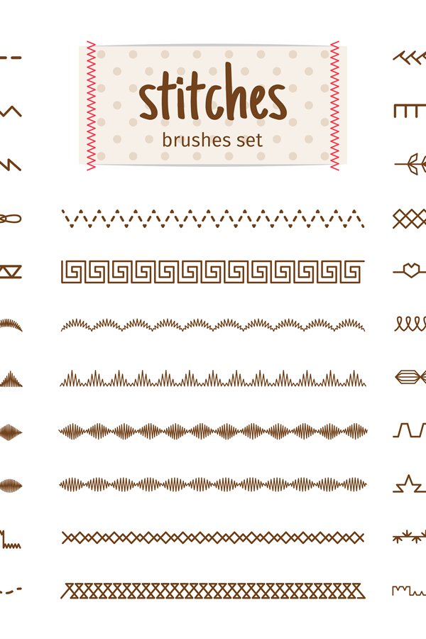 Fabric stitches textures