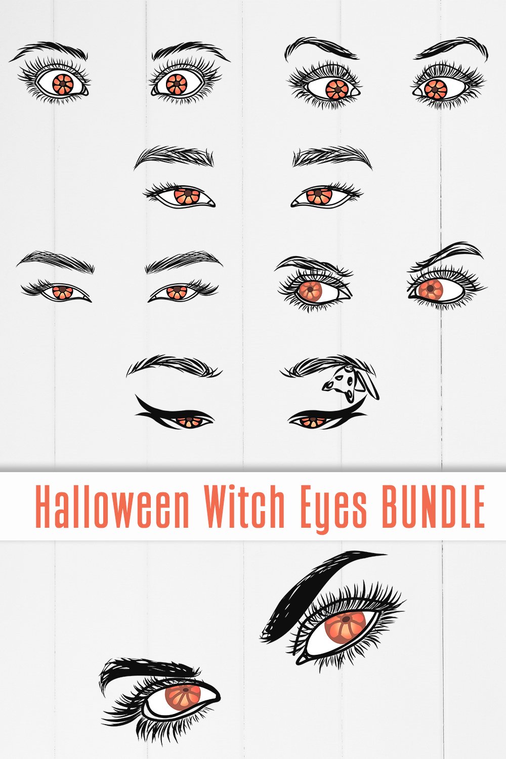 Halloween Witch Eye BUNDLE Pumpkin Color Sublimation design