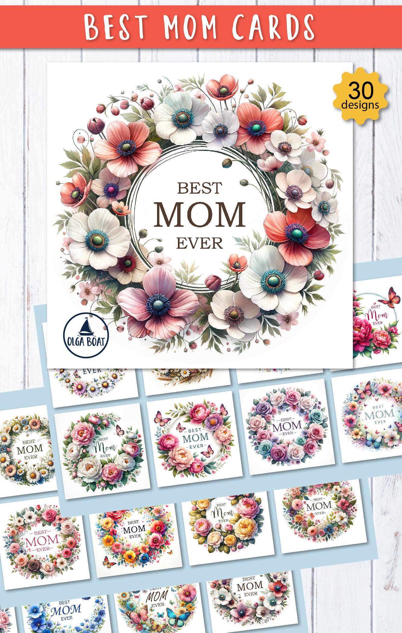 Best mom card png | Happy mothers day card bundle