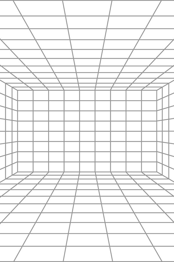 3d perspective line grid, wireframe room background. Futuris