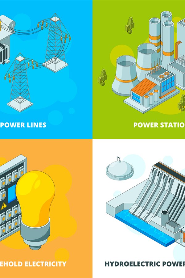 Energy power stations. Electrical symbols generator high vol