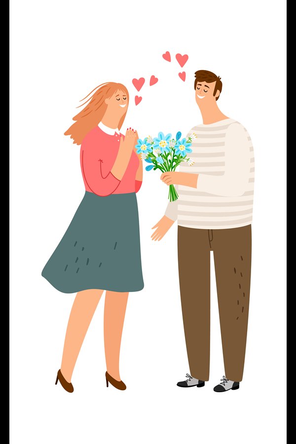 Man gives flowers