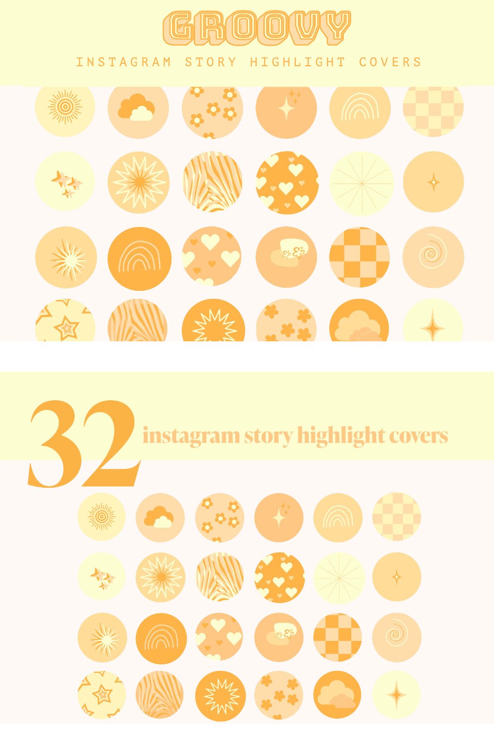 retro groovy instagram story highlight covers