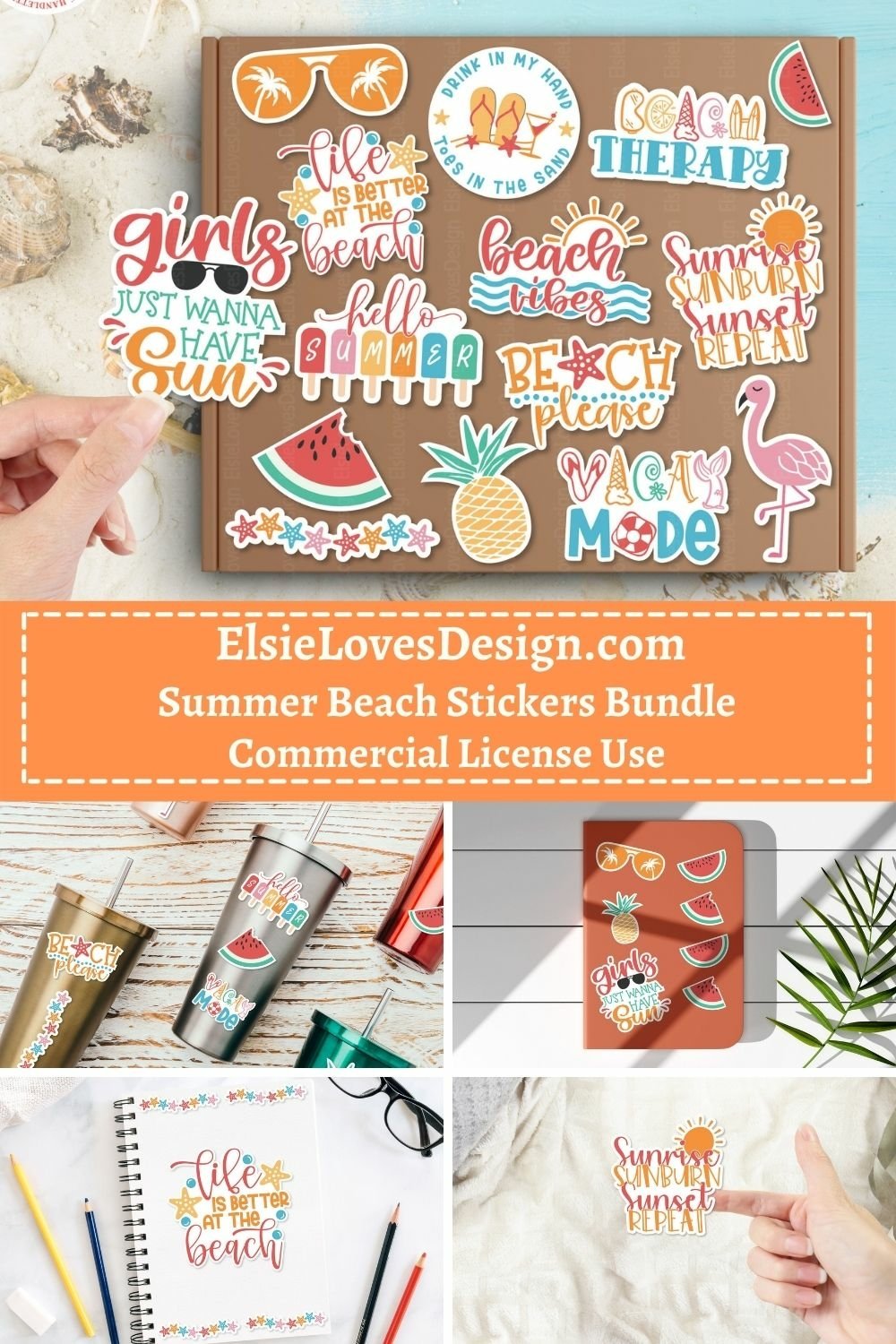 Summer Beach Stickers Bundle