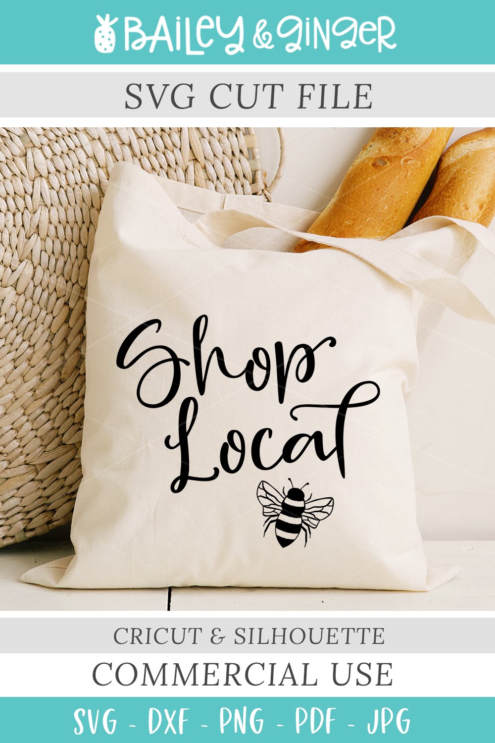 Shop Local Tote Bag Design SVG Cut File