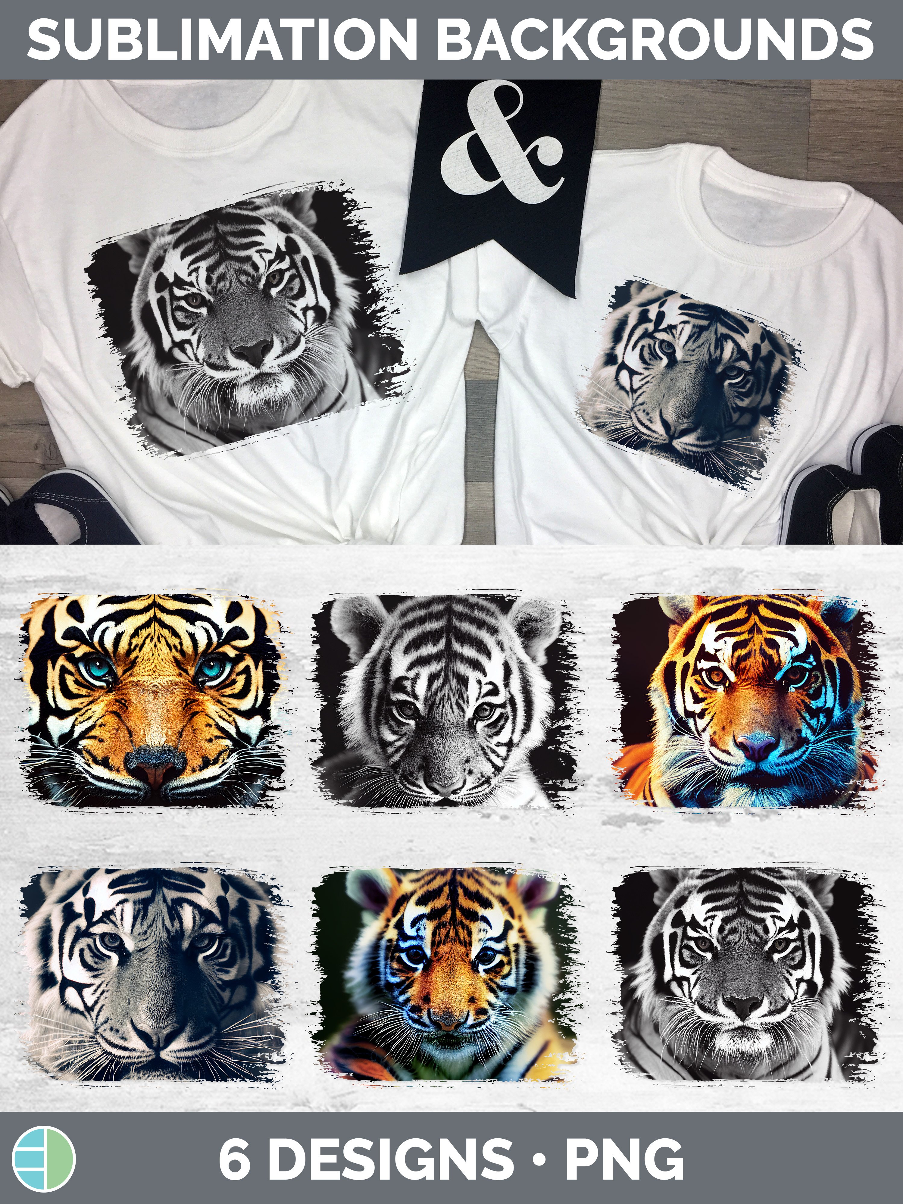 Tiger Distressed Sublimation Background Panel
