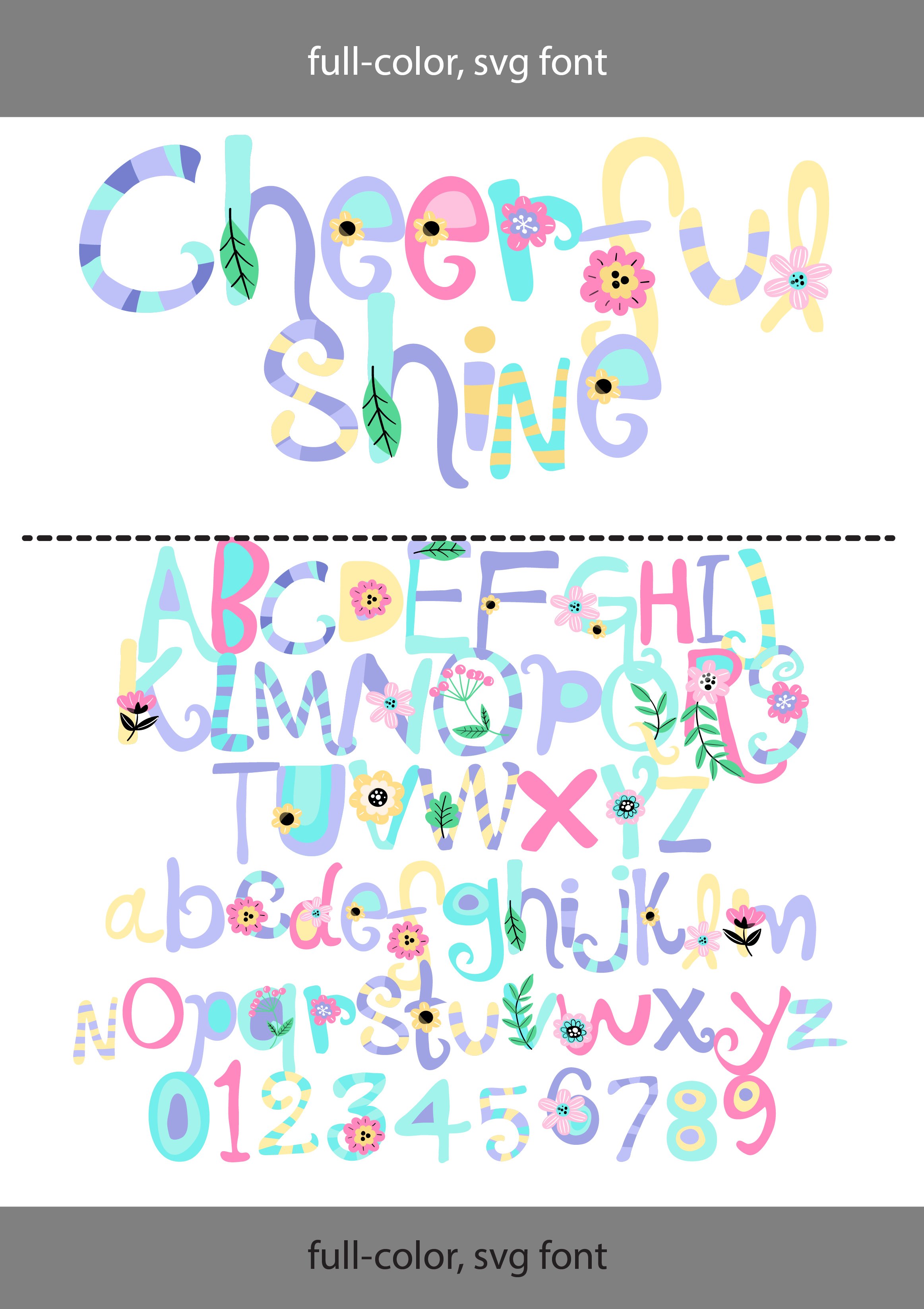 Flower Themed Full Color SVG Font