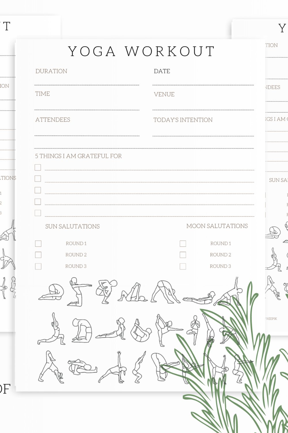 Yoga Workout Planner Sheet