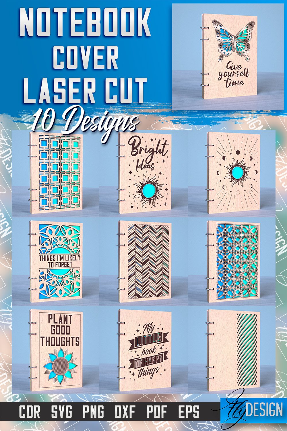 Notebook Cover Laser Cut SVG|School Laser Cut|Journal Cover