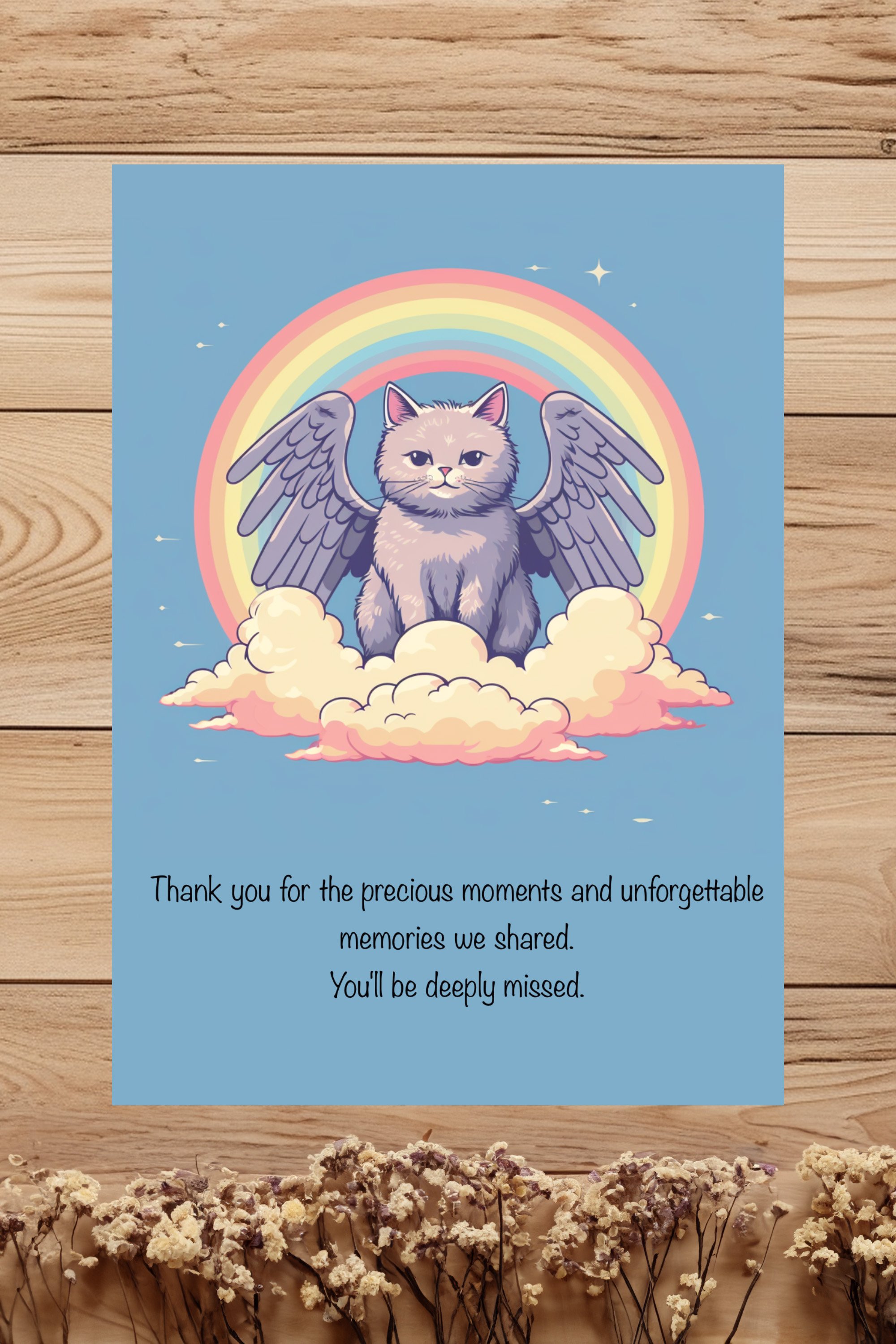 Cat Sympathy Cards for print. Digital download