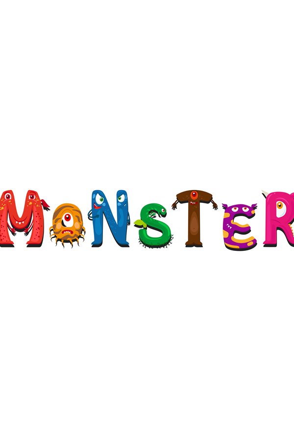 Monsters letter and word Monster print design