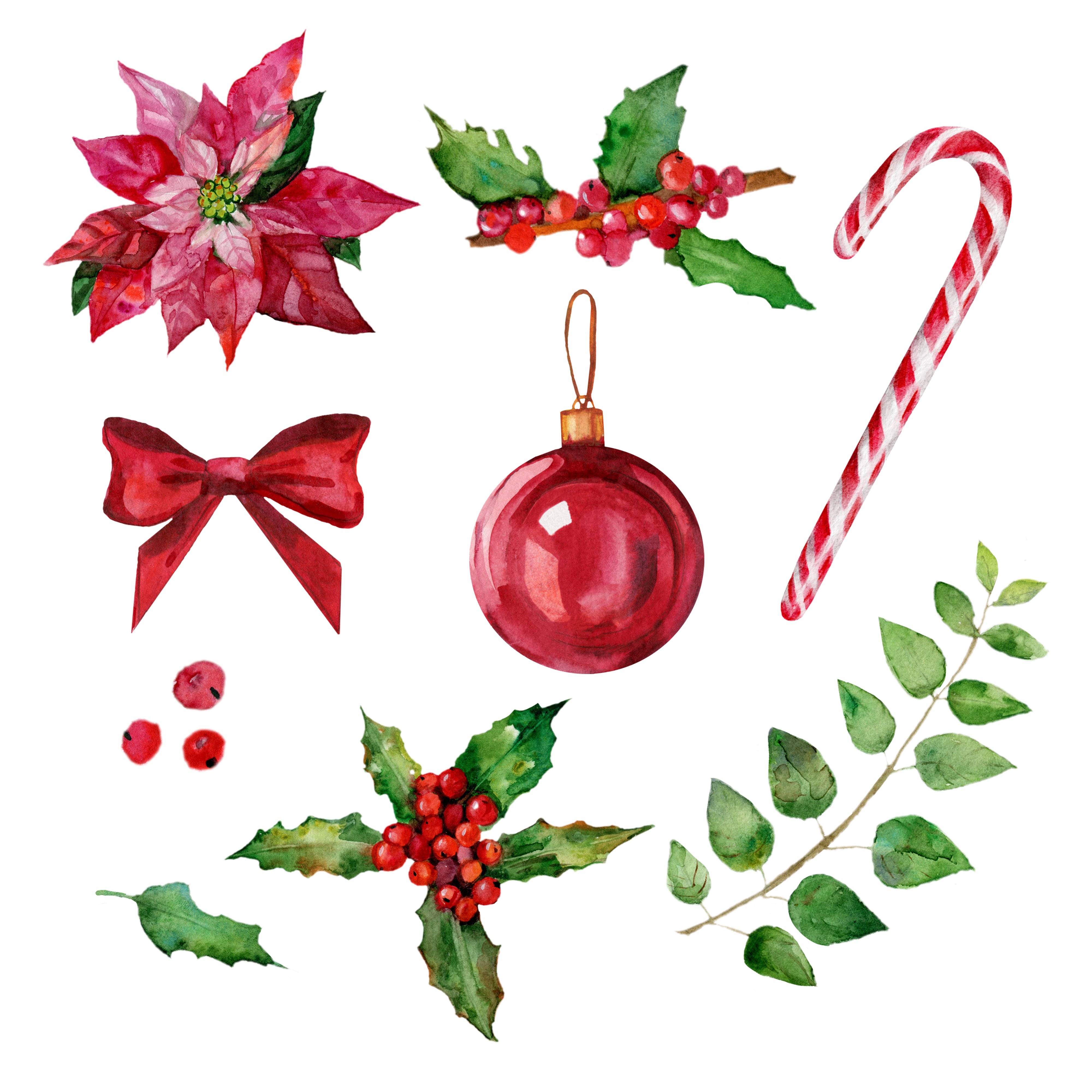 Watercolor Christmas set (1679438)