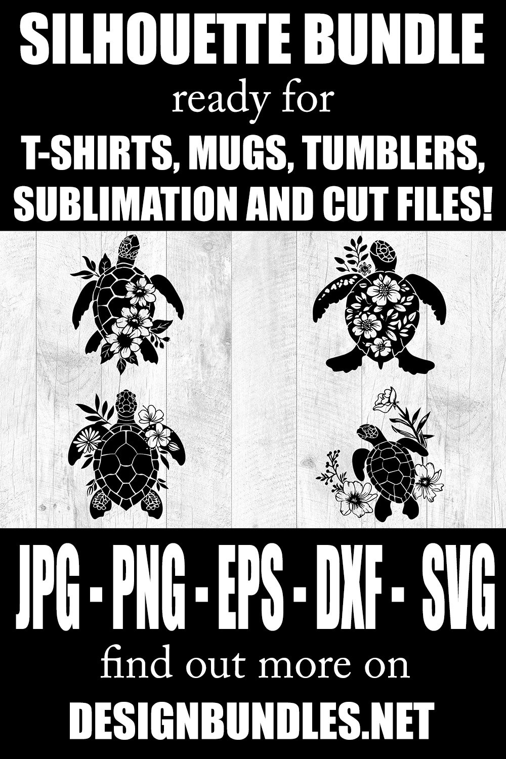 Boho Turtle Silhouettes SVG EPS PNG (4002919)