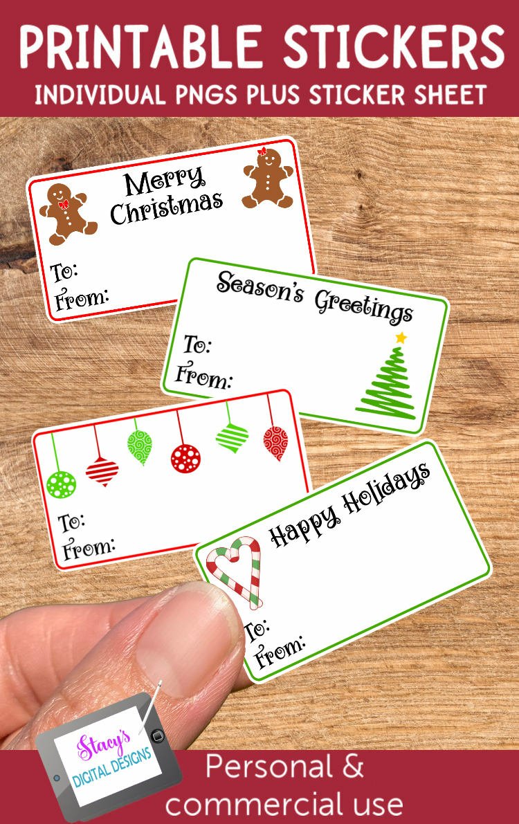 Christmas Stickers - Print and Cut Gift Stickers - Gift Tags