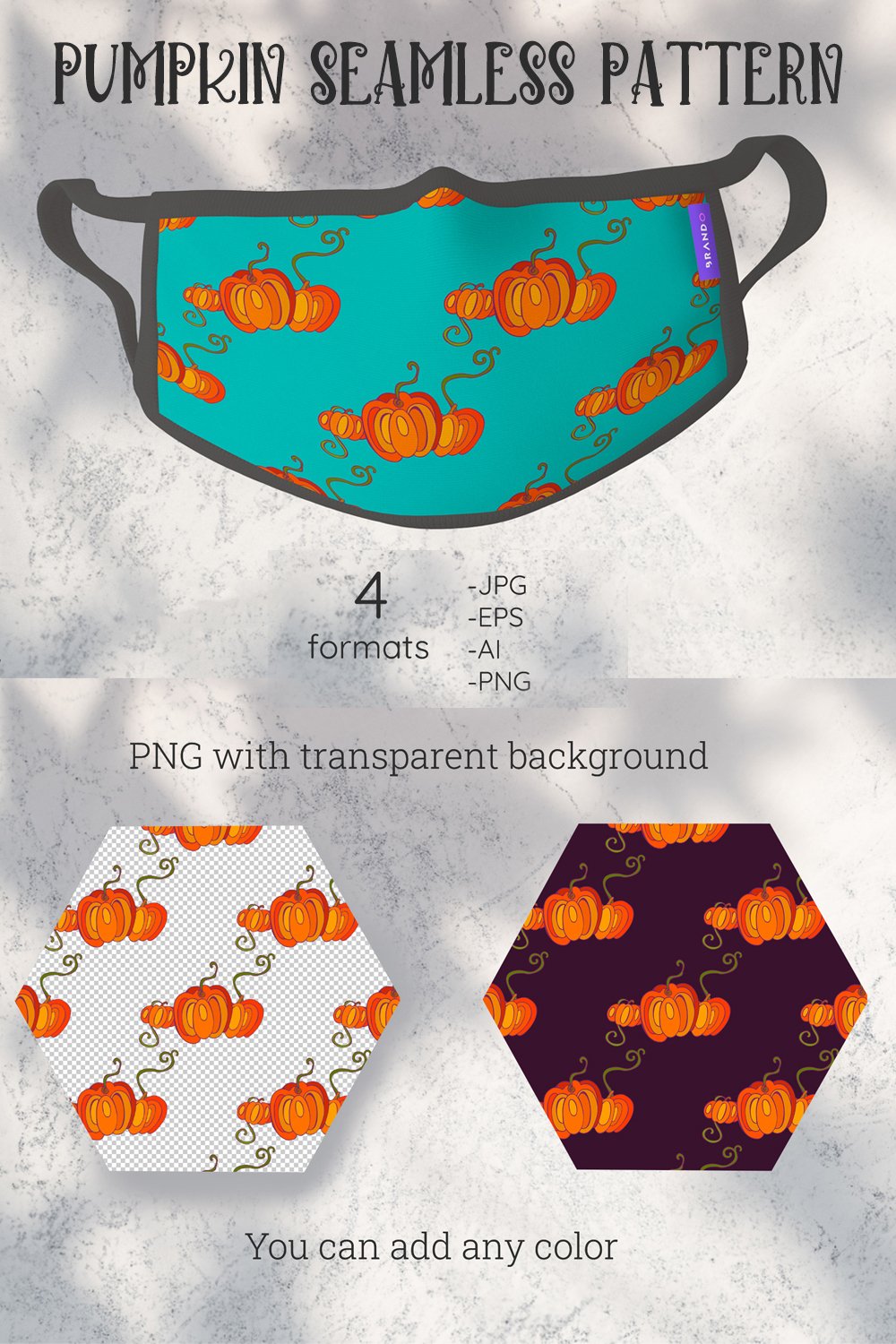 Pumpkin pattern. Pumpkin digital paper. Seamless. PNG. JPG