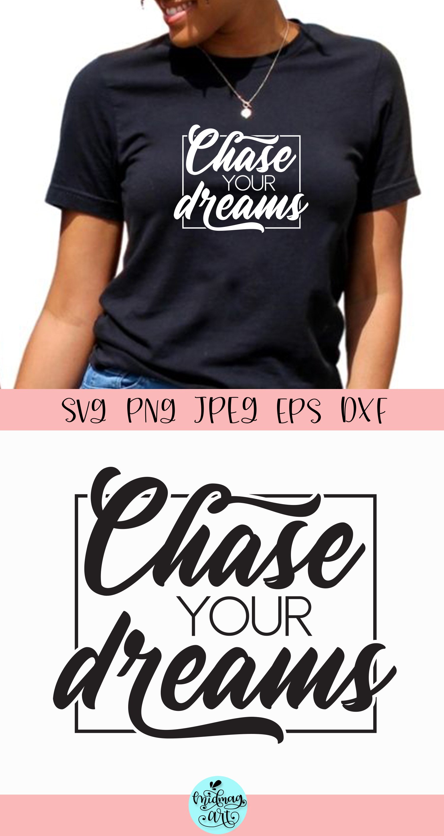 Chase your dreams svg, inspirational cut file