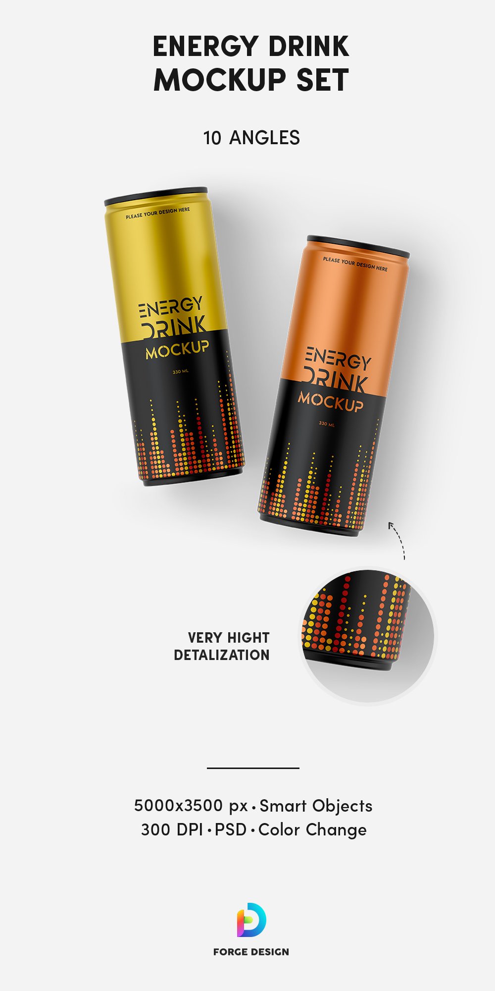 Energy Drink Mockup Set