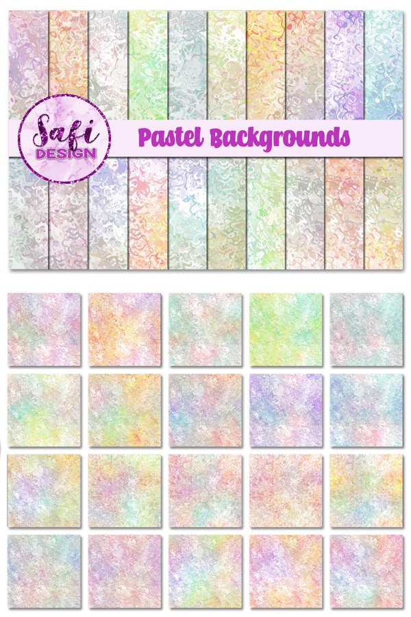 Pastel Digital Papers Backgrounds