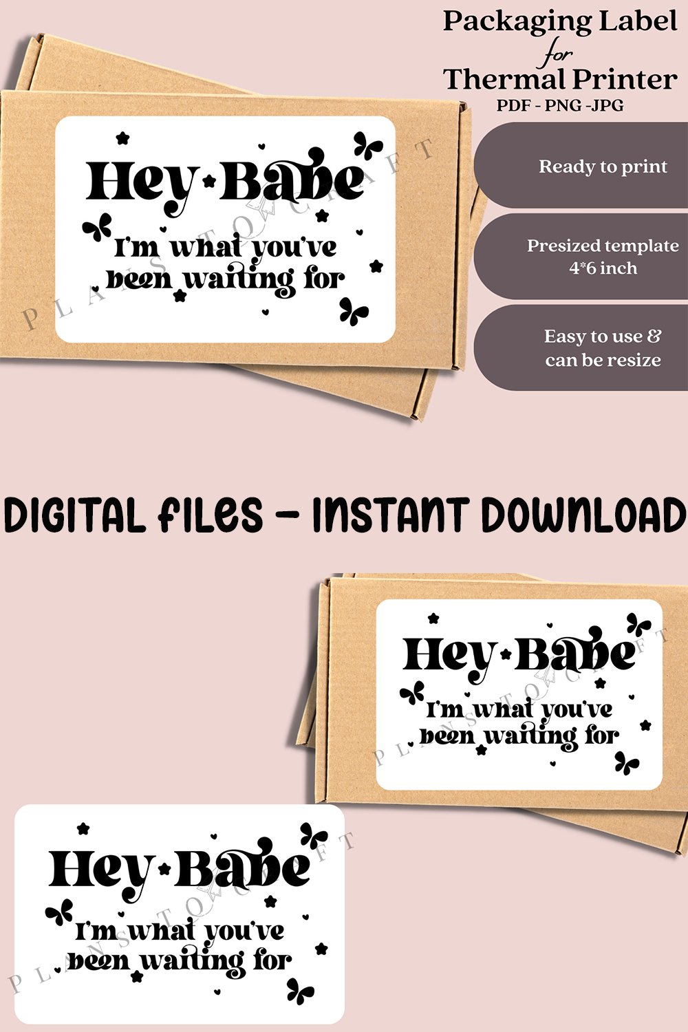 Hey Babe Small Business Label Thermal Printer