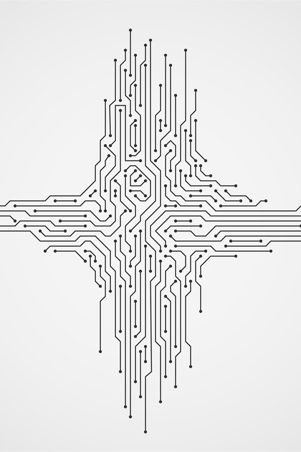 Digital engineering vector concept. Computer technology abst