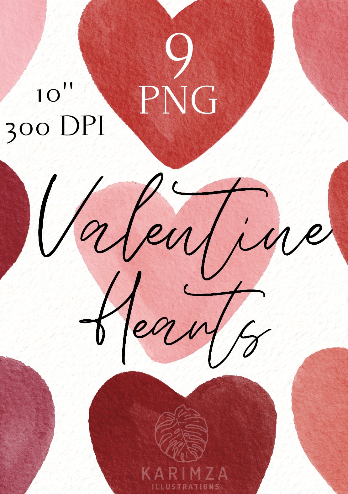 Watercolor heart clipart, Love clipart, Pink Hearts PNG