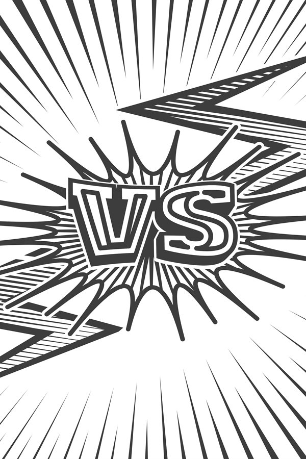 Vs battle emblem in retro style