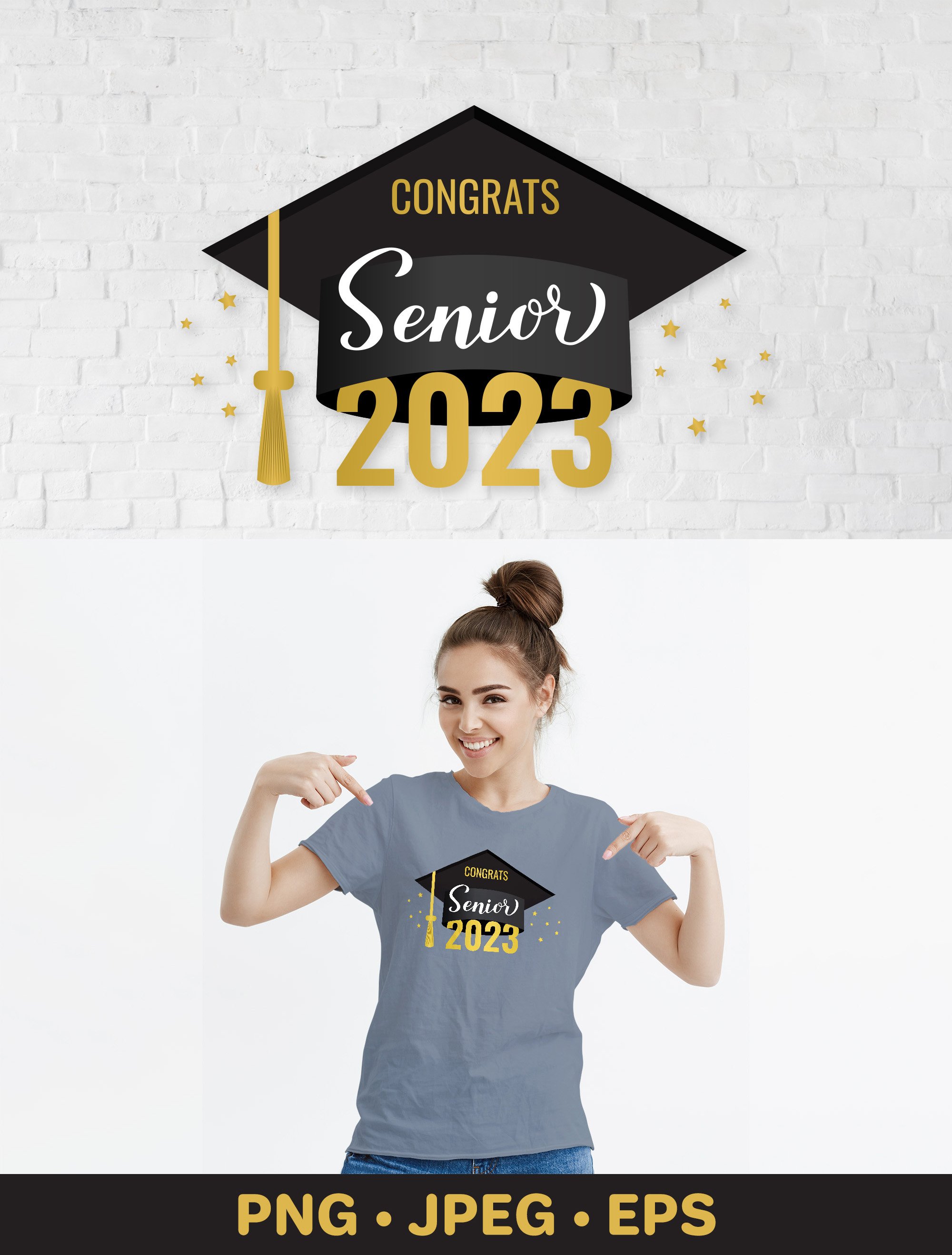 Senior 2023 Sublimation. Graduation cap. Class of 2023