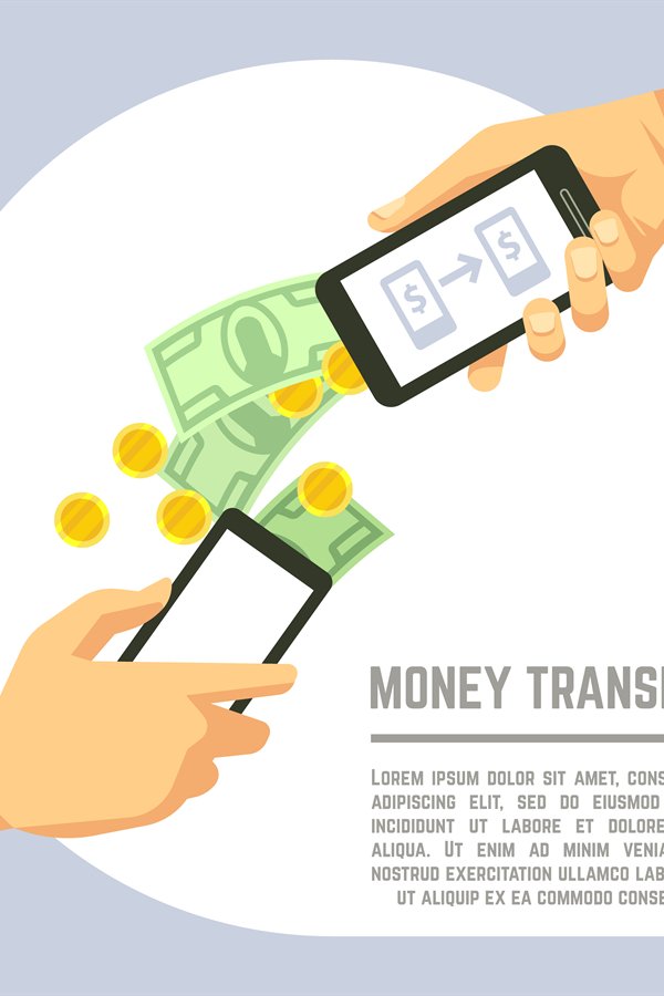Sending and receiving money wireless with mobile phones bank