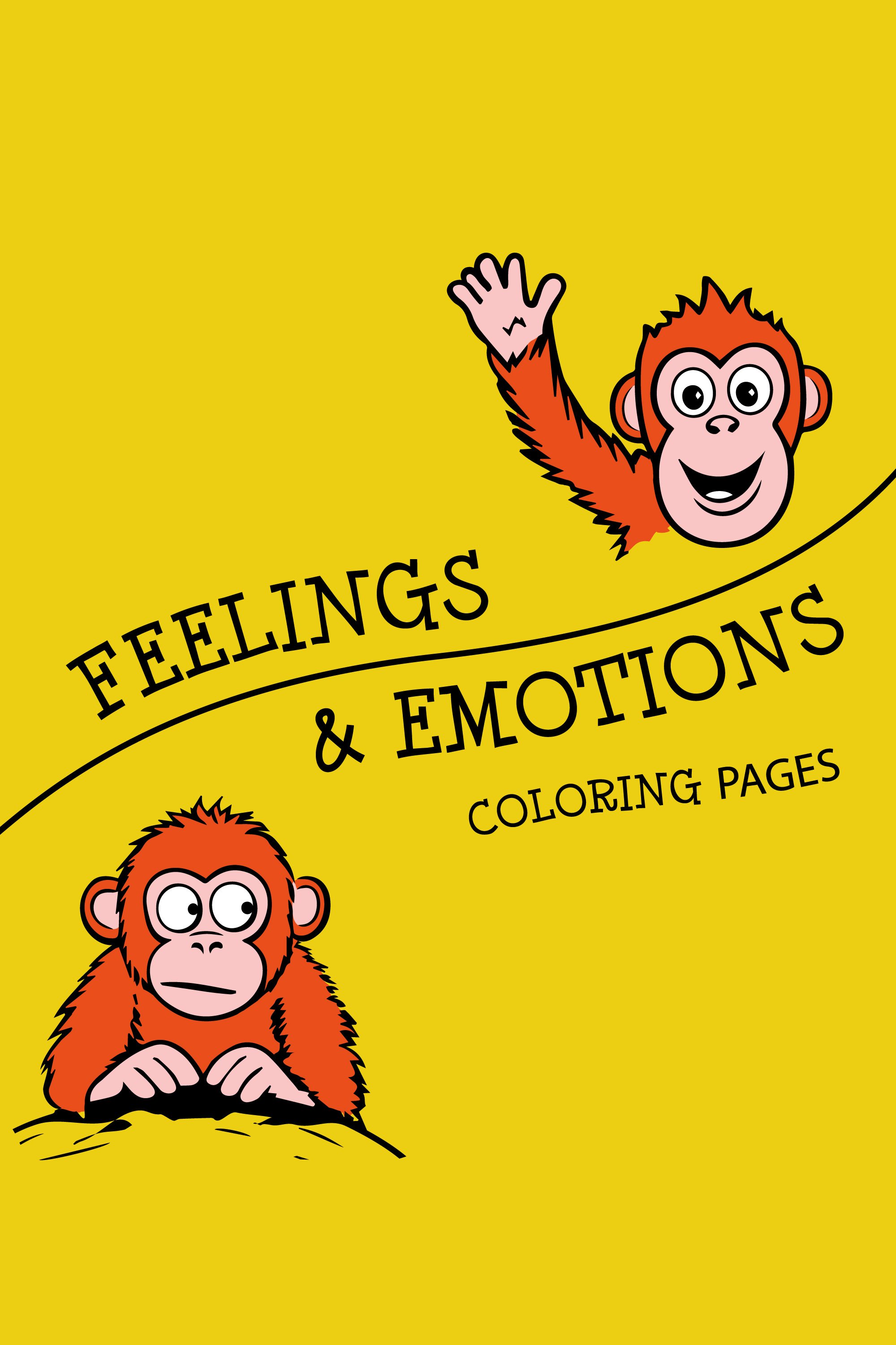 Feelings and Emotions. Monkey Coloring Pages