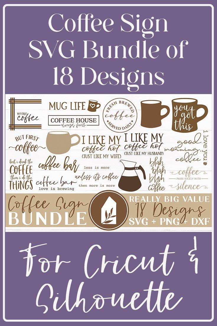 Coffee Sign Bundle of 18 Designs for Wood Sign (1598544)