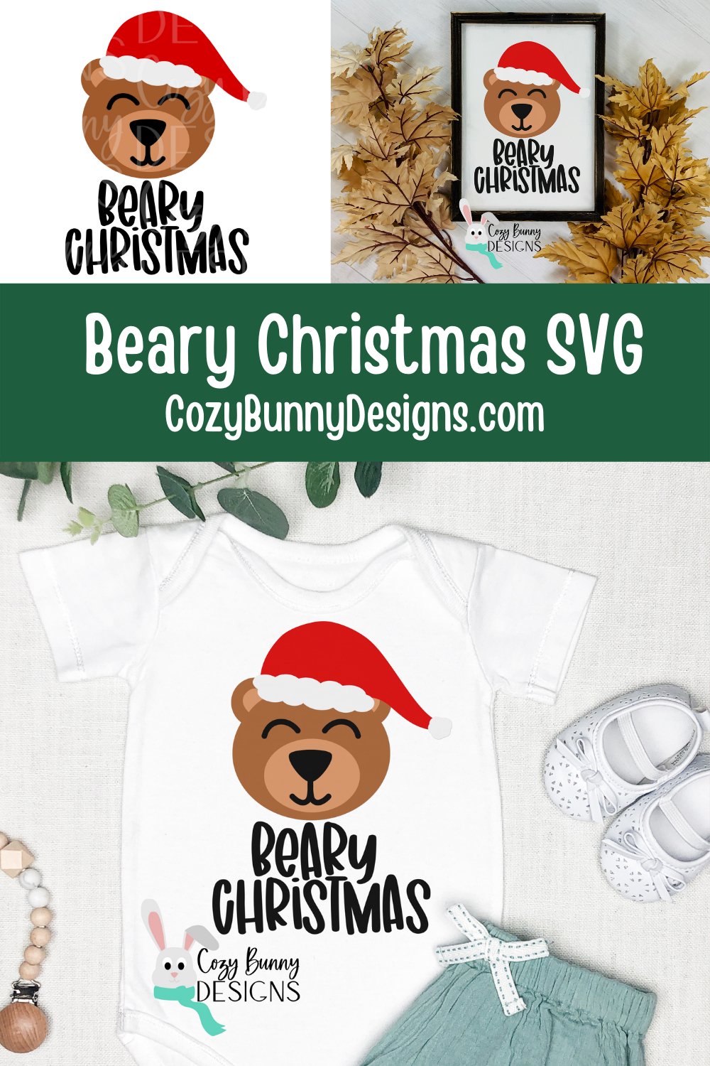 Beary Christmas SVG | Santa Bear SVG