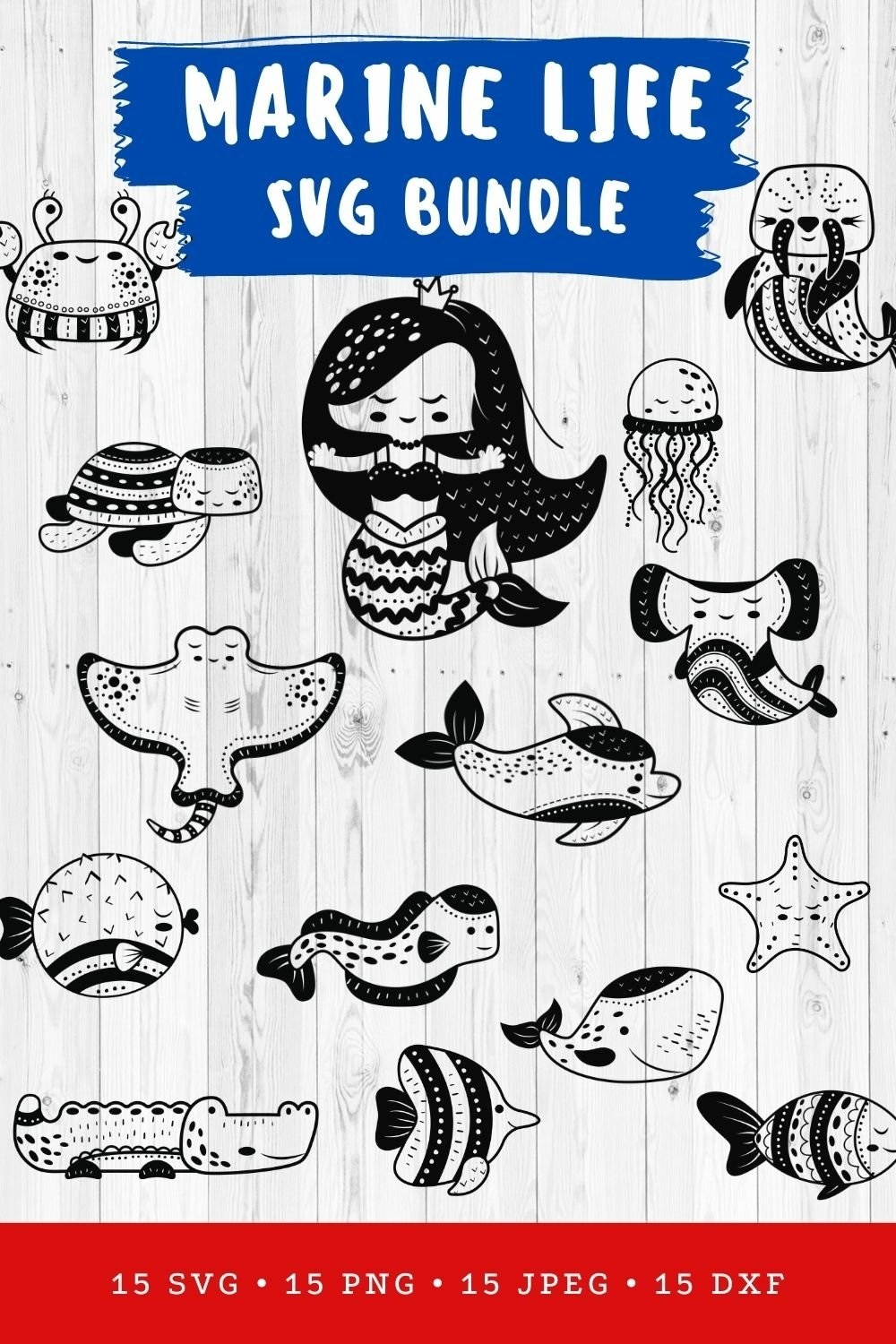 Marine animals svg bundle