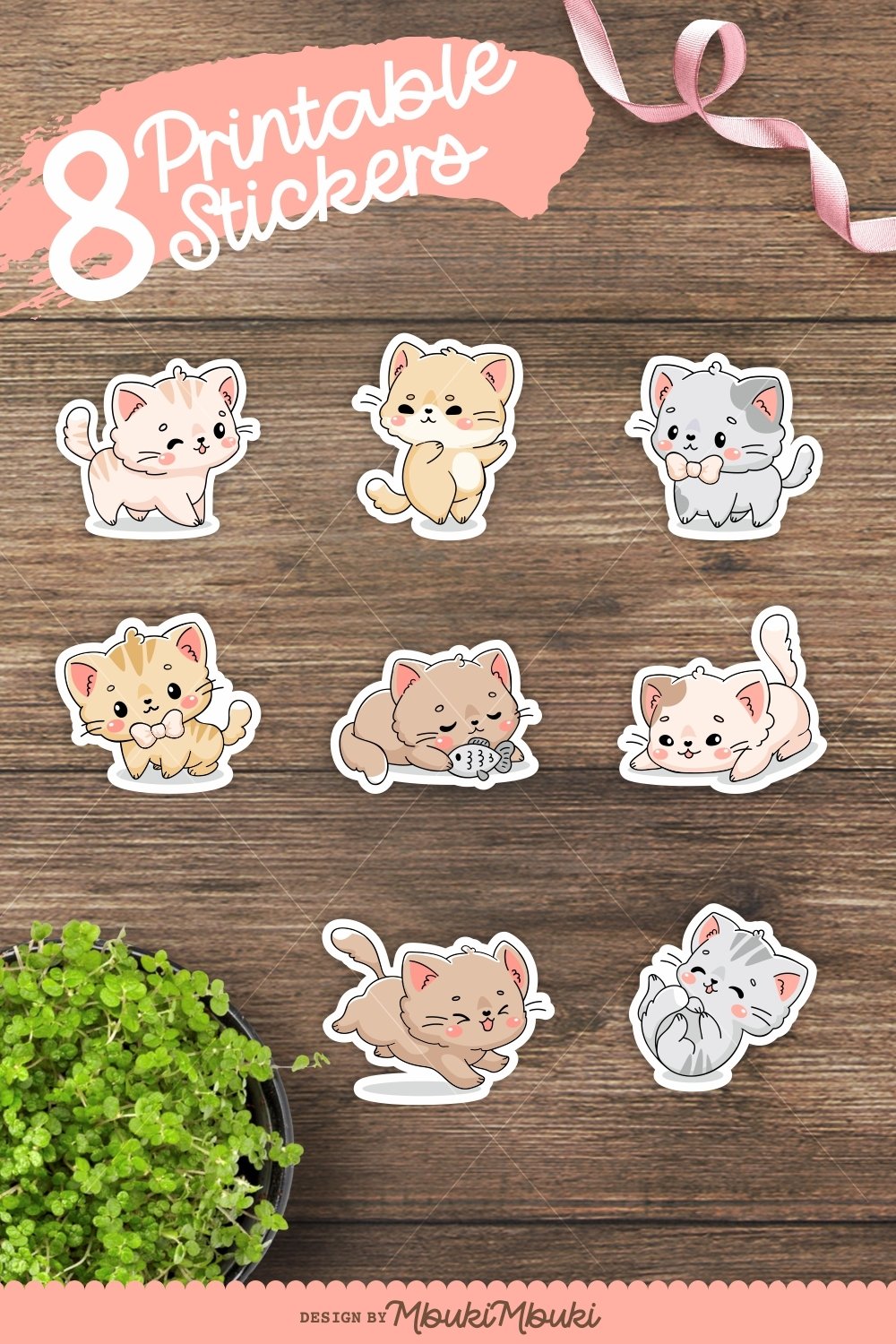Cute Kawaii Cats Stickers