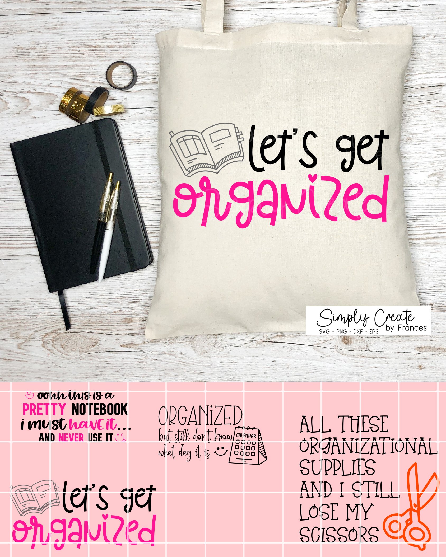 Funny Organizing Mini SVG Bundle, Planner SVGs, Craft Room