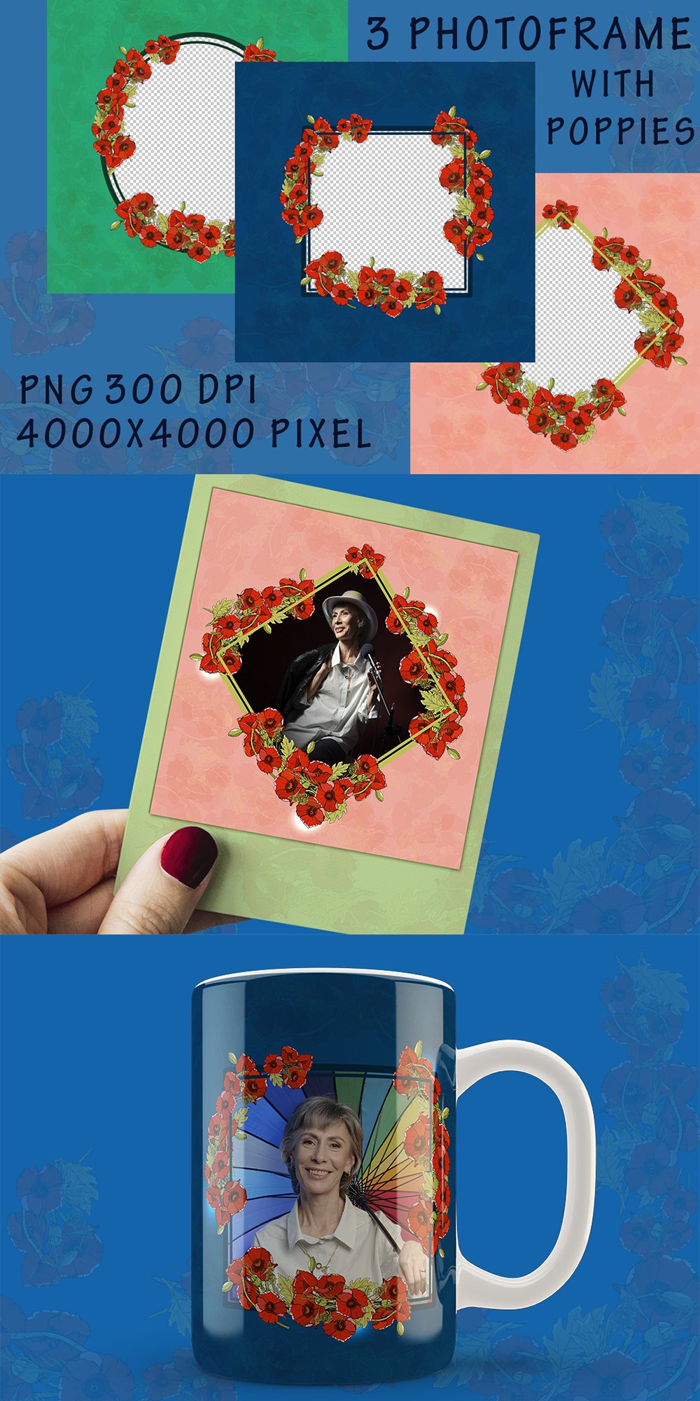 3 PHOTOFRAME WITH POPPIES