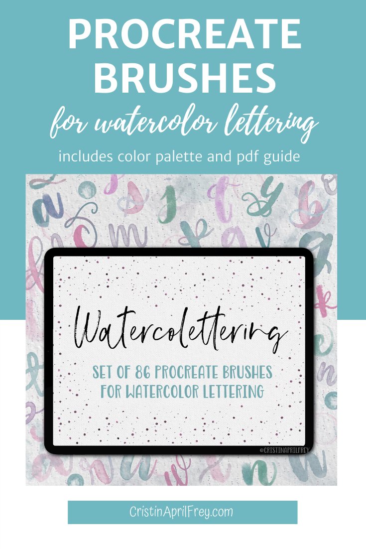 Watercolor Lettering Procreate Brushes (563578)