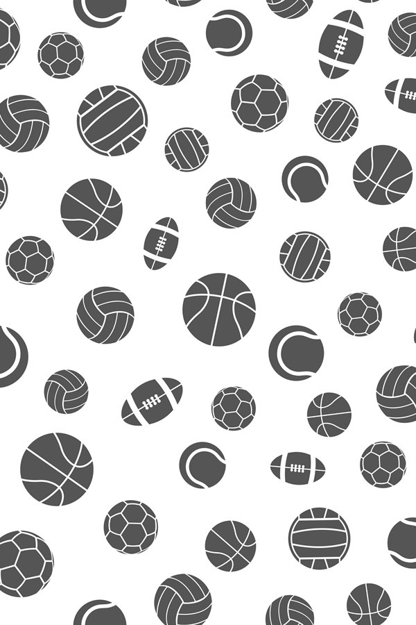 Sports balls vector seamless pattern