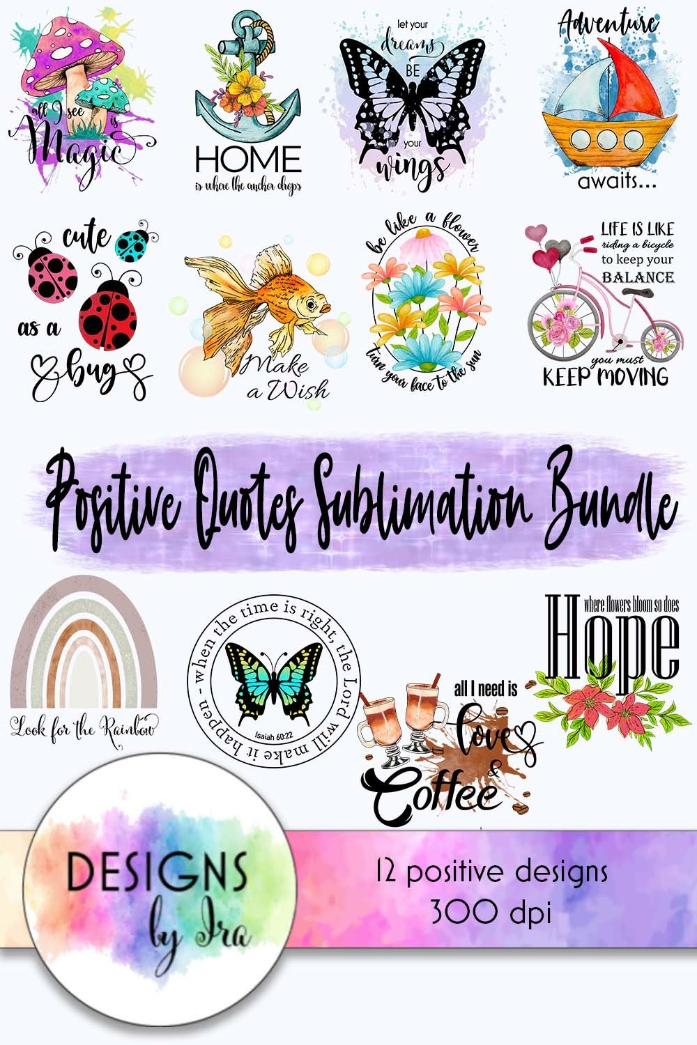 Positive Quotes Sublimation bundle