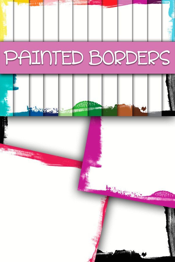 Painted Borders Digital Paper (37510)