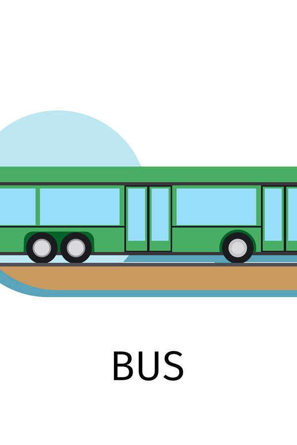 Vector bus in flat style