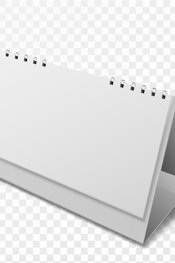 Blank calendar mockup. Desktop office calendar angle view, c
