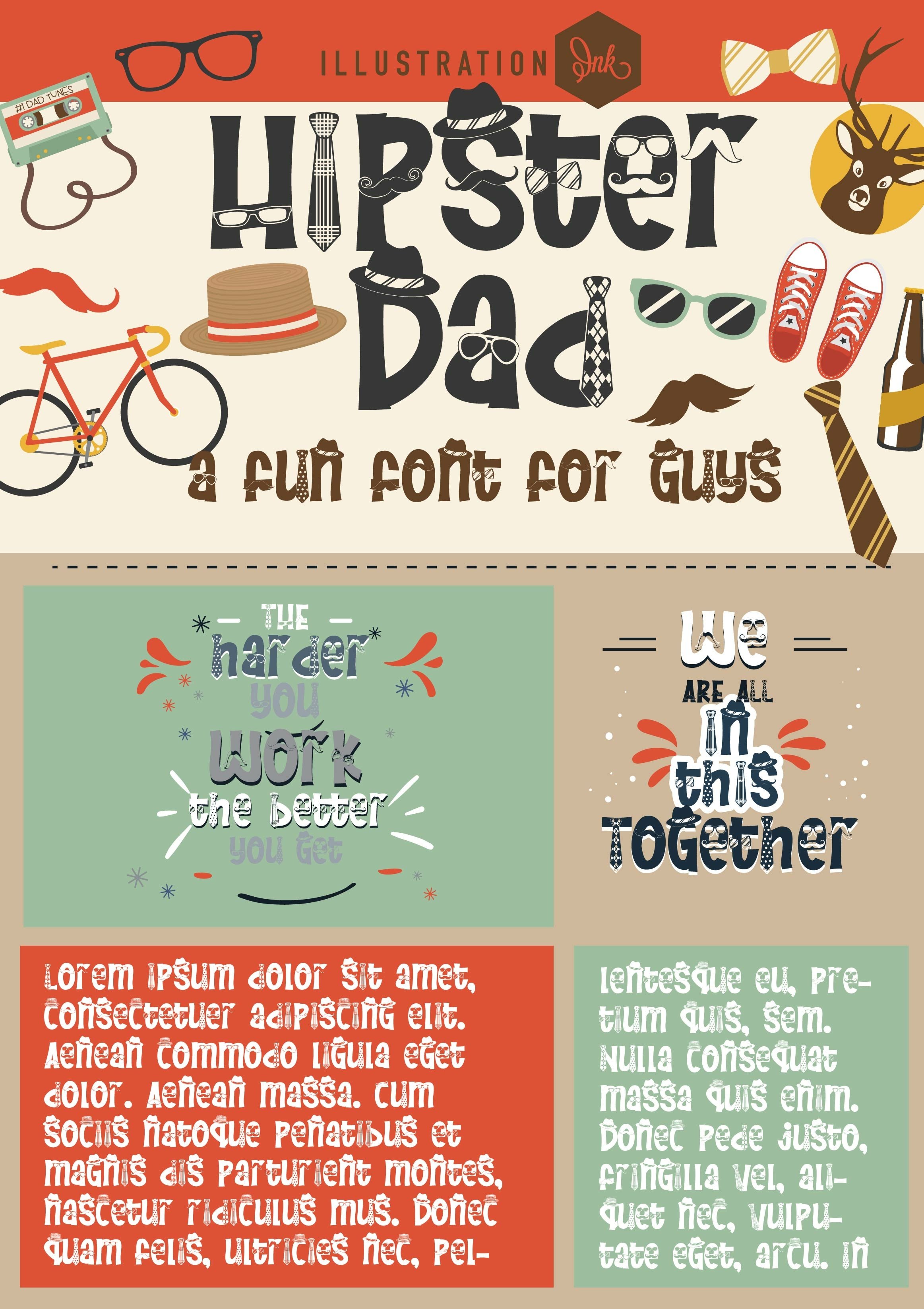 Hand-crafted font for dads and father's day