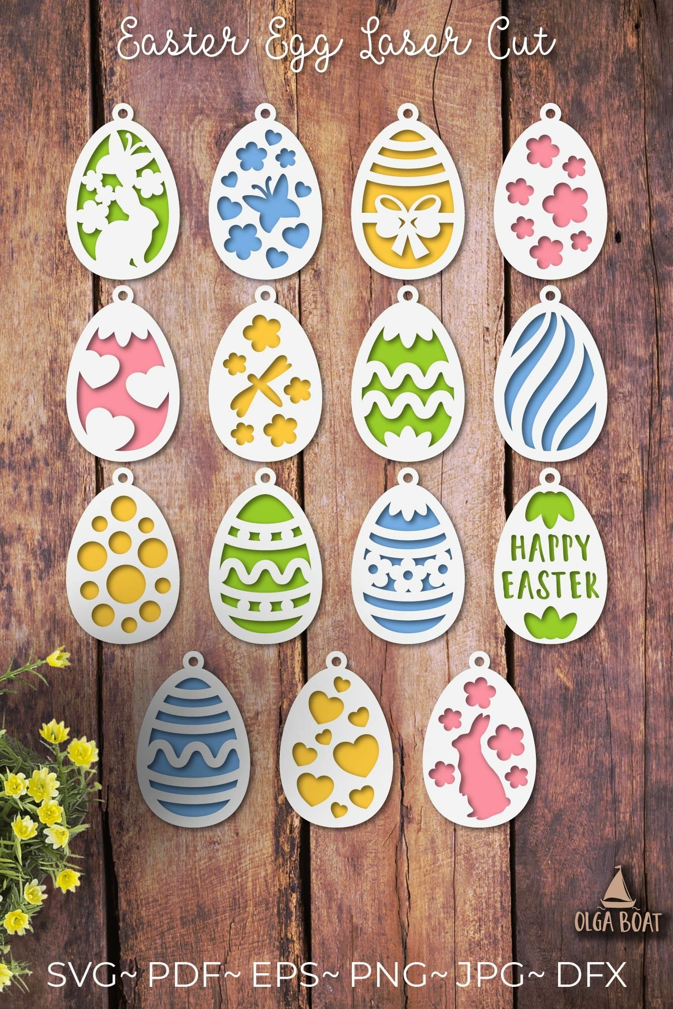 3d Easter egg laser cut files, Easter bundle