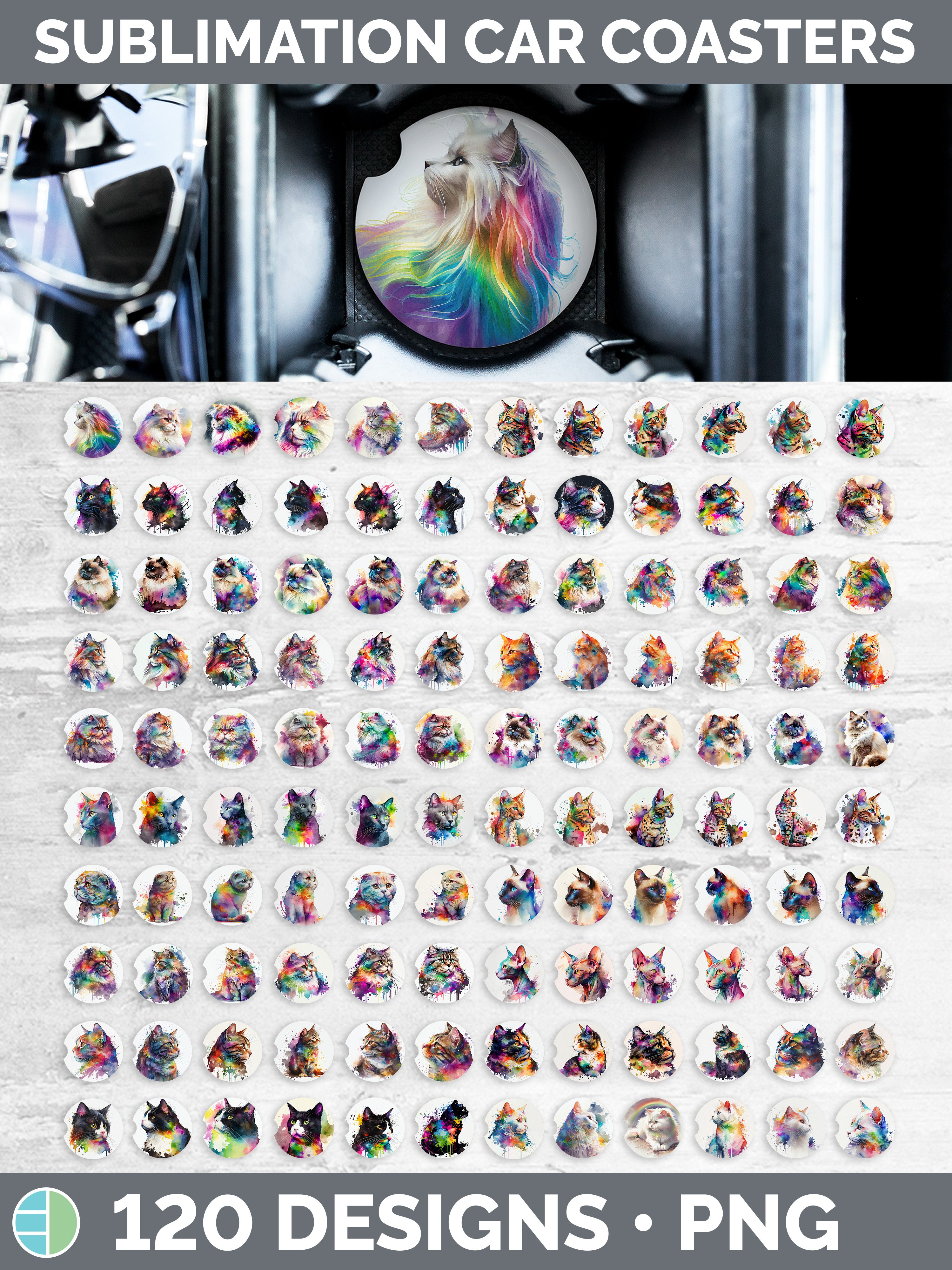 Car Coaster Sublimation Designs | Best Sellers Mega Bundle