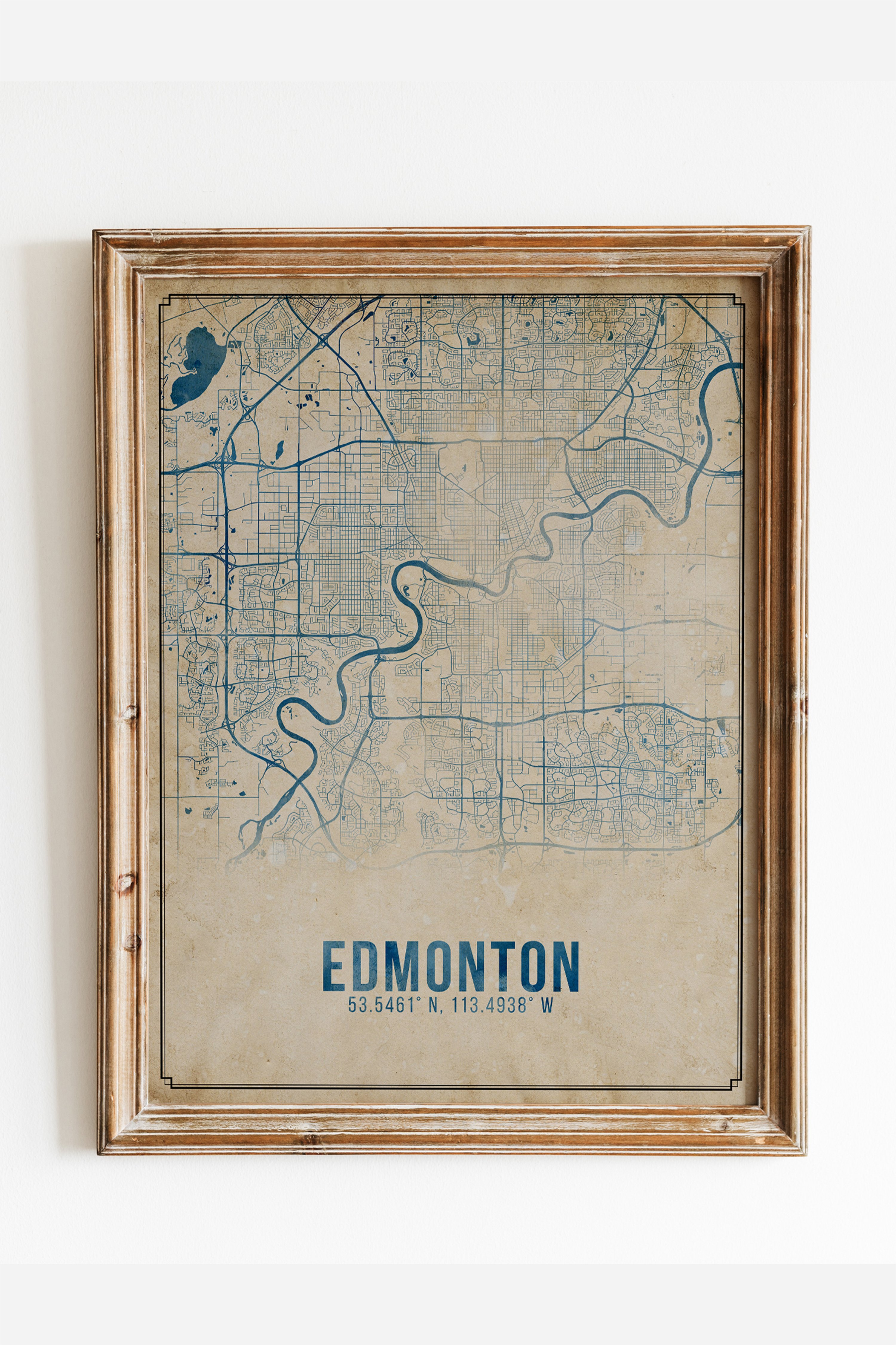 Edmonton Antique Watercolor City Map Poster