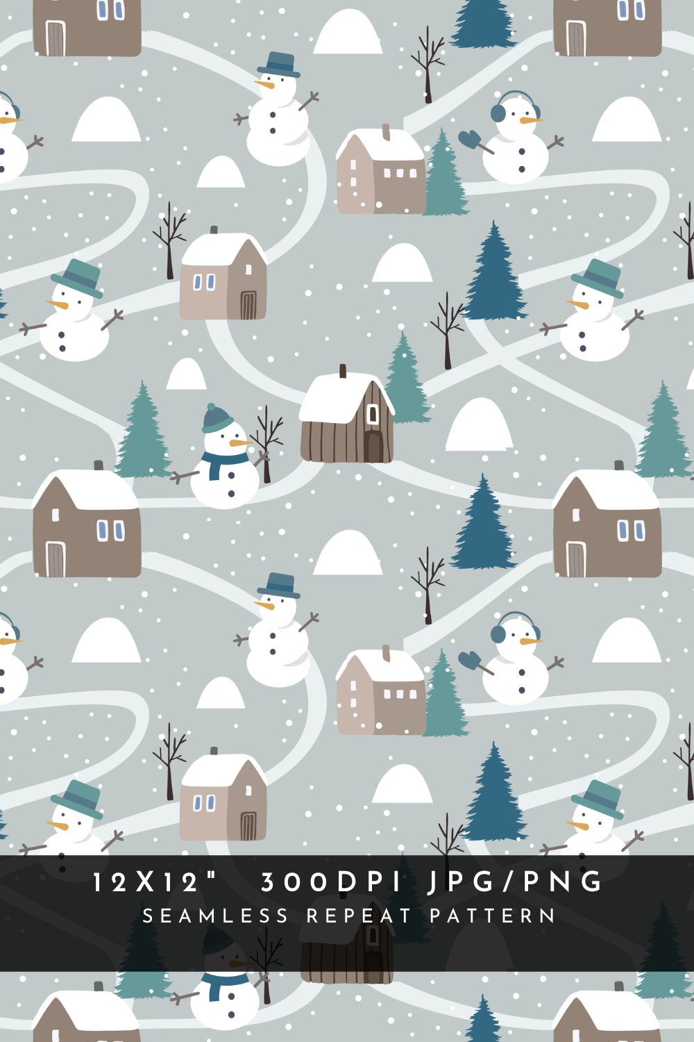Snowman Seamless Repeating Pattern Snowman Pattern Winter