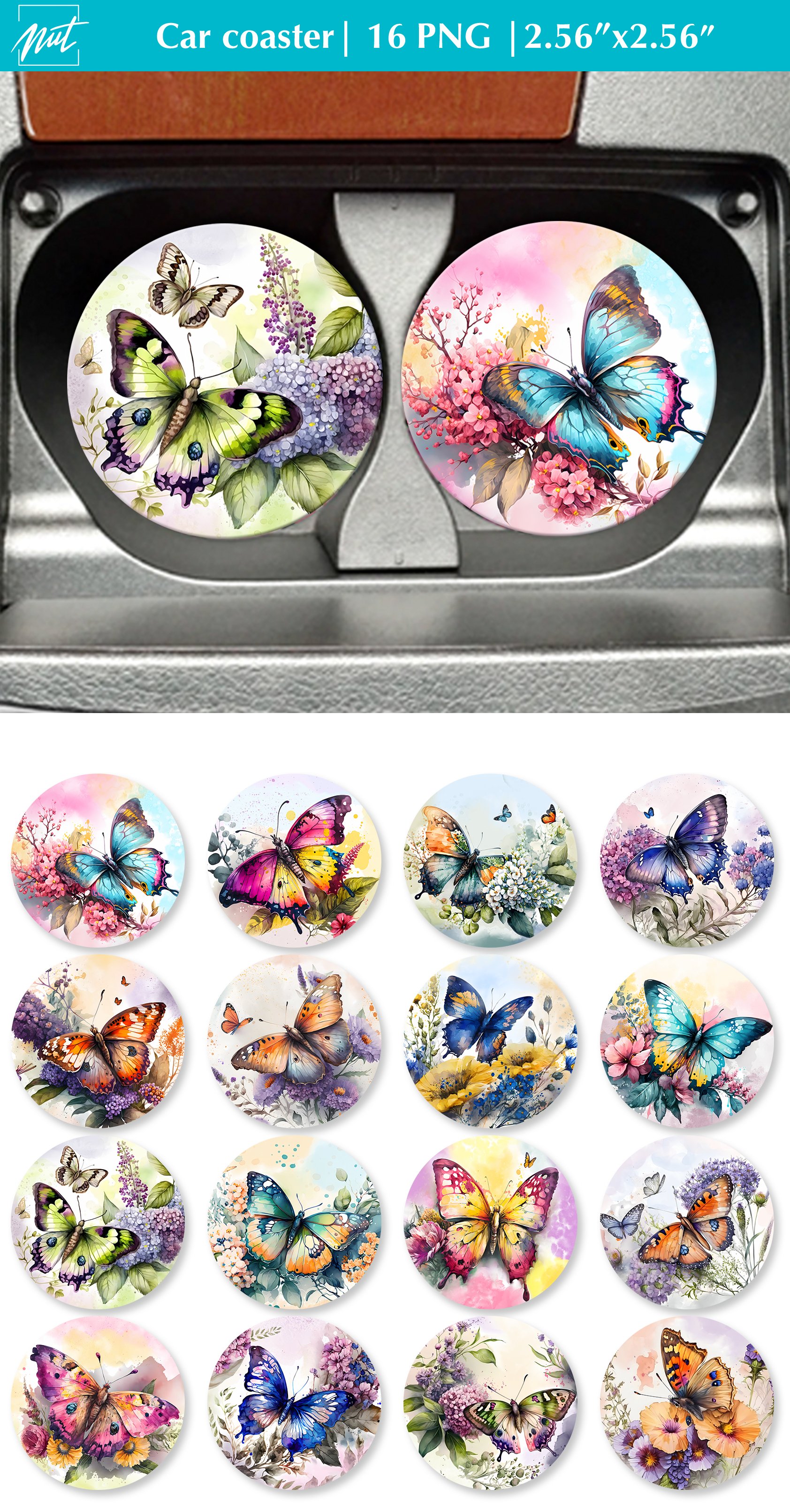 Car coaster sublimation design