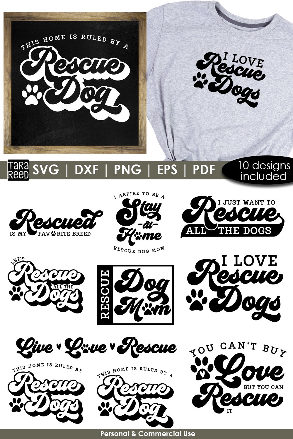 rescue dog svg and cut files for crafters