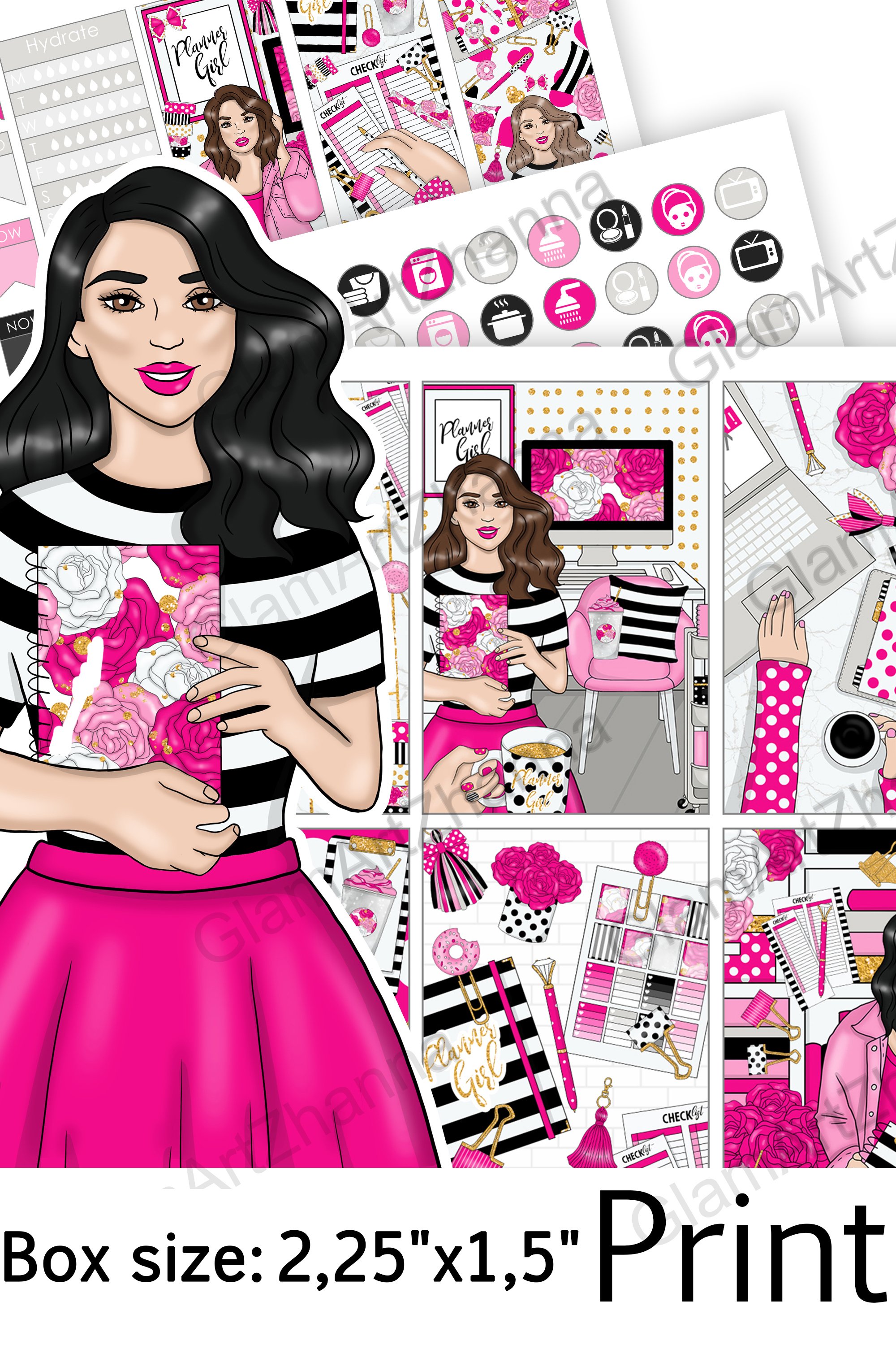 Planner Girl Printable Stickers Box Size (809670)