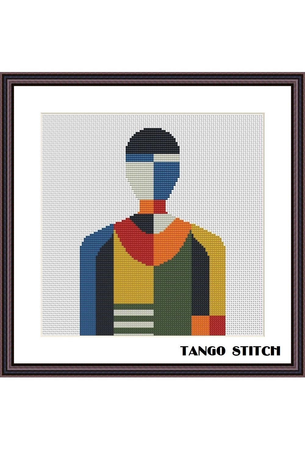 Geometric Abstract Man Portrait Suprematism Art Cross Stitch